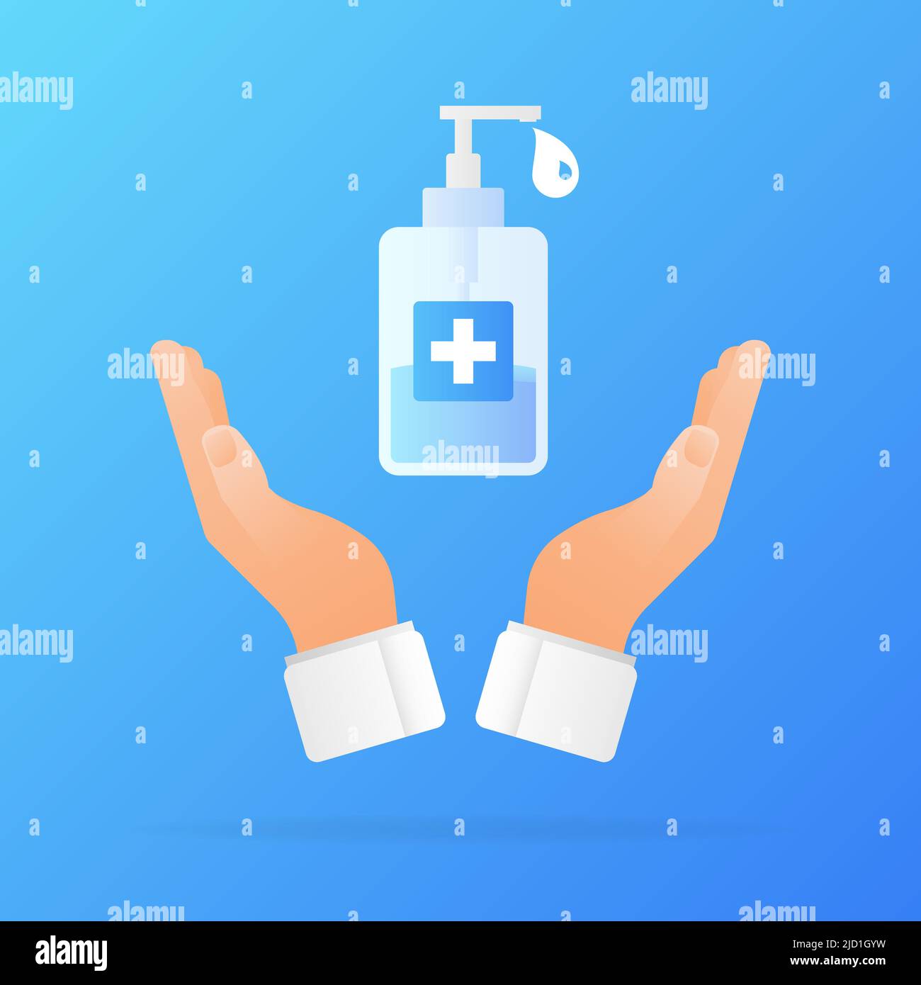 Disinfection sanitizer on transparent background. Vector 3d ...