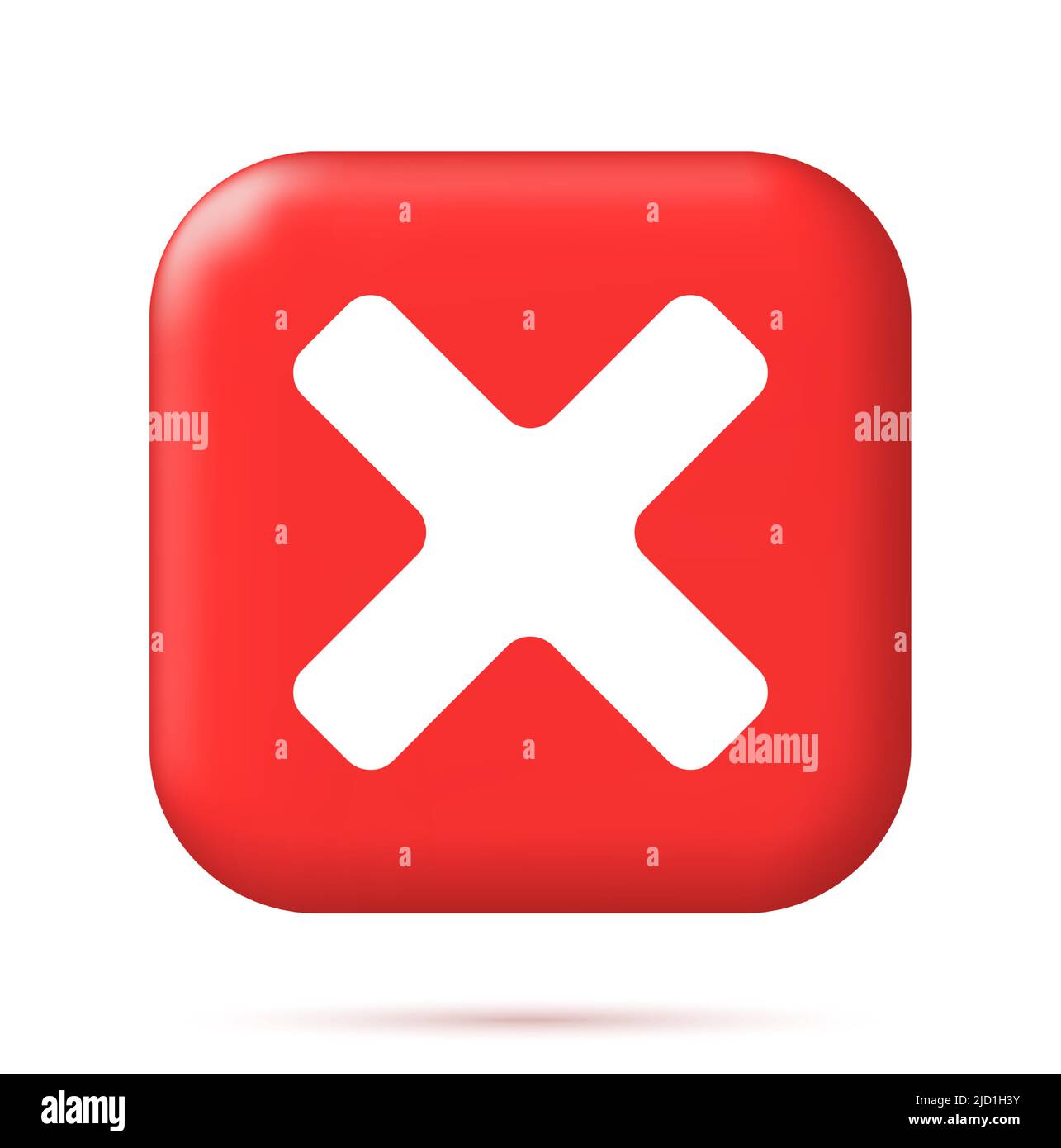 3D Wrong Button in Square Shape Stock Vector Image & Art - Alamy