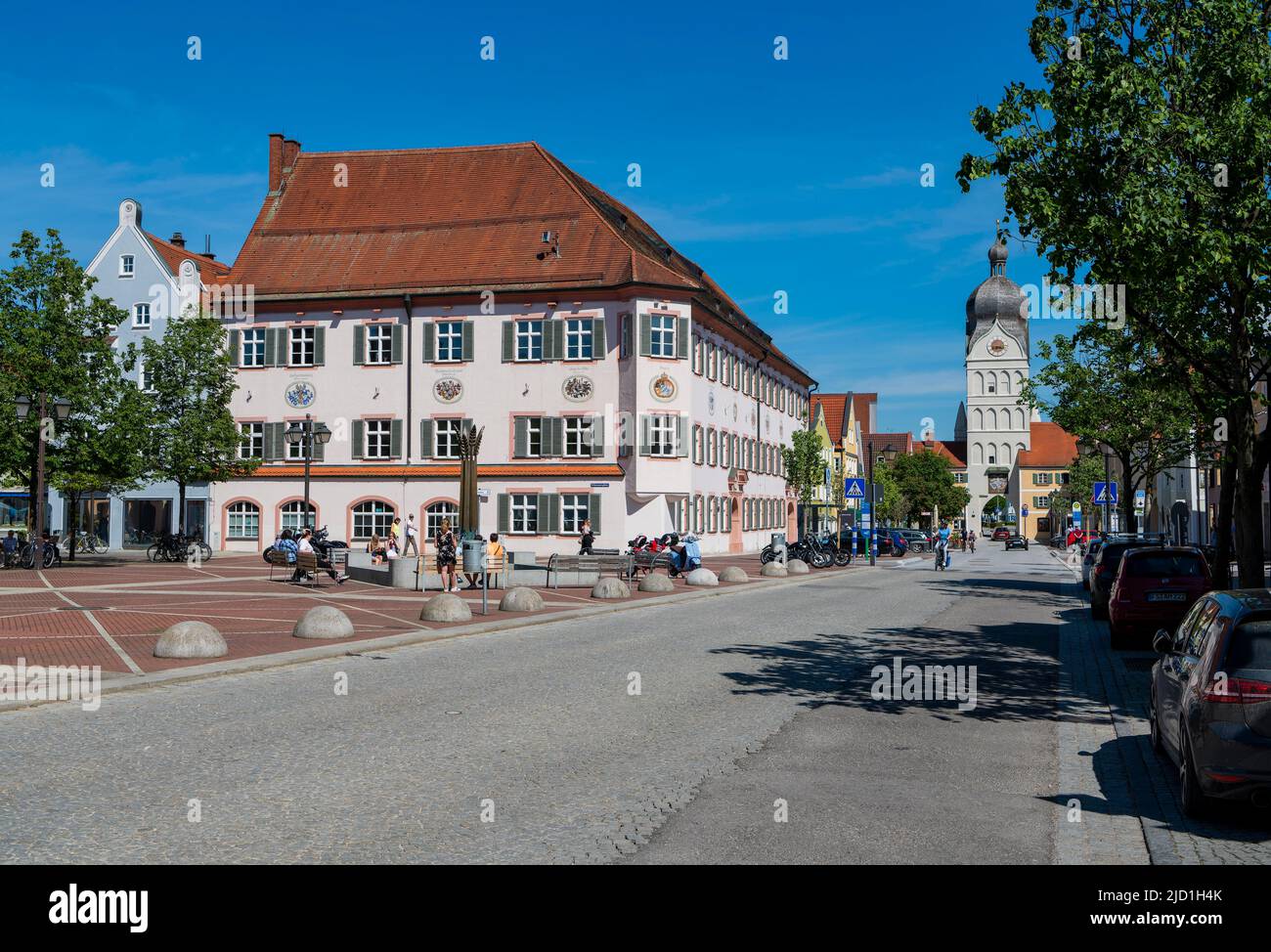 City Hall on Landshuter Strasse in Erding, Bavaria, Germany Stock Photo ...
