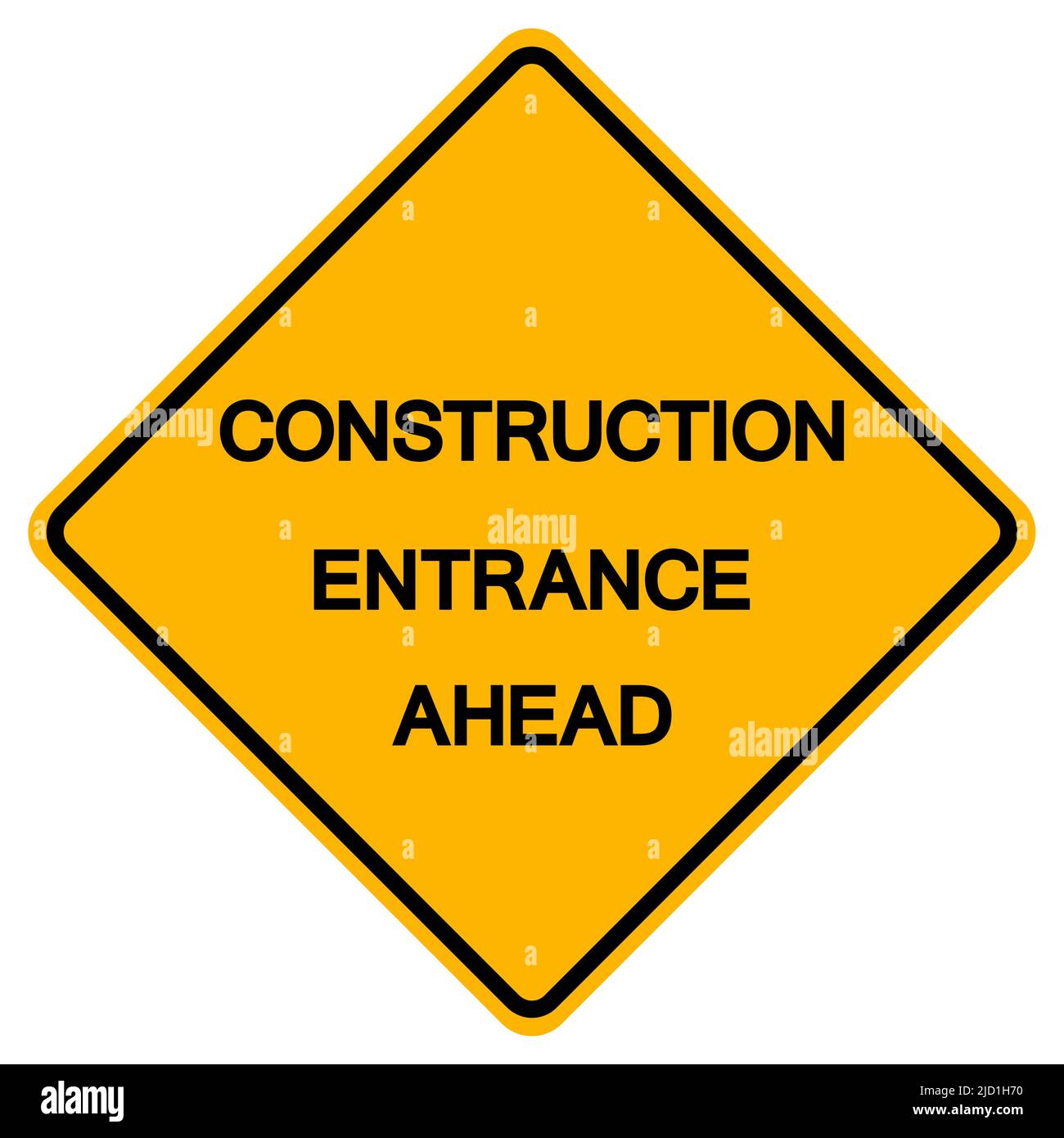 Construction Entrance Ahead Traffic Road Symbol Sign Isolate on White ...