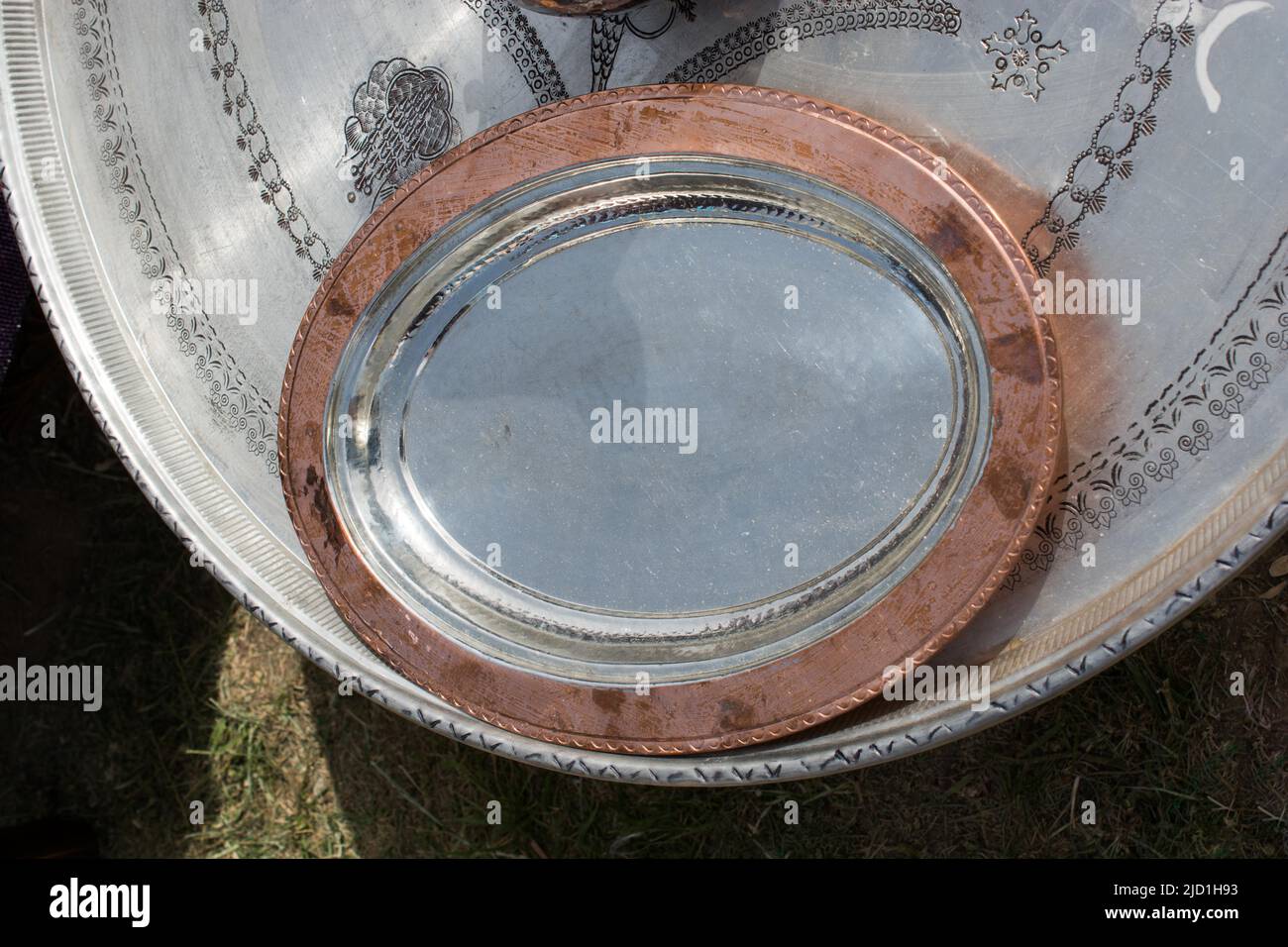 Traditional Turkish metal plates in the view Stock Photo - Alamy