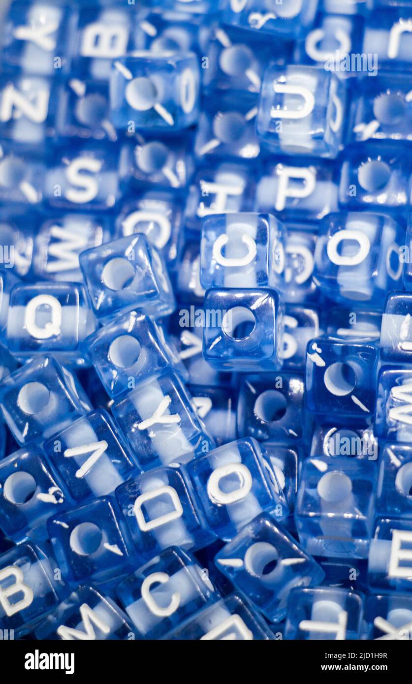 Colorful alphabet letter cubes in view Stock Photo - Alamy