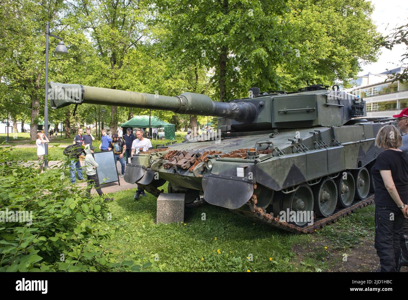 Leopard 2A4 tank on display, Lappeenranta Finland Stock Photo - Alamy