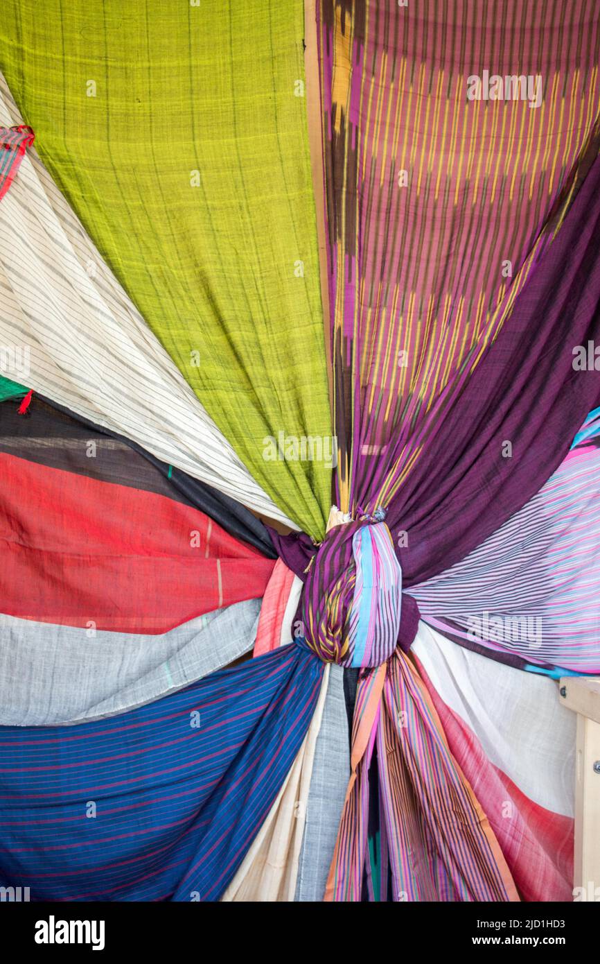 Examples of colorful fabric of various color and type Stock Photo - Alamy