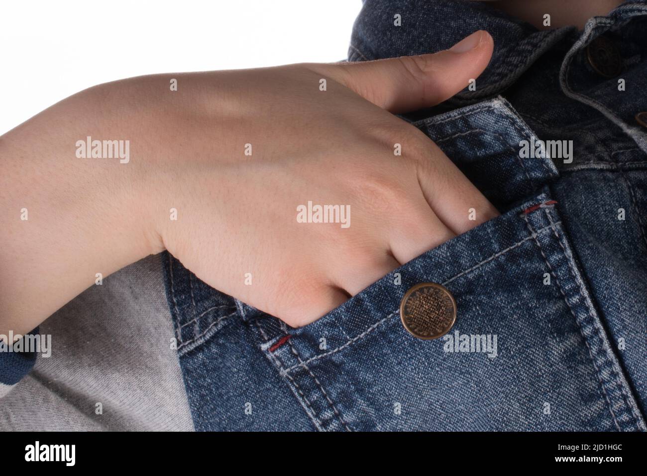Hand making a gesture on a white background Stock Photo - Alamy