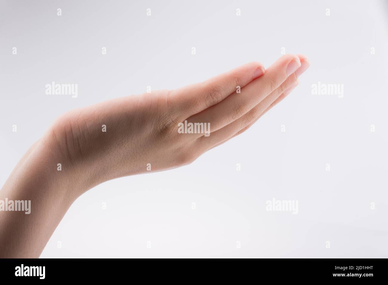 Hand holding on a white background Stock Photo - Alamy