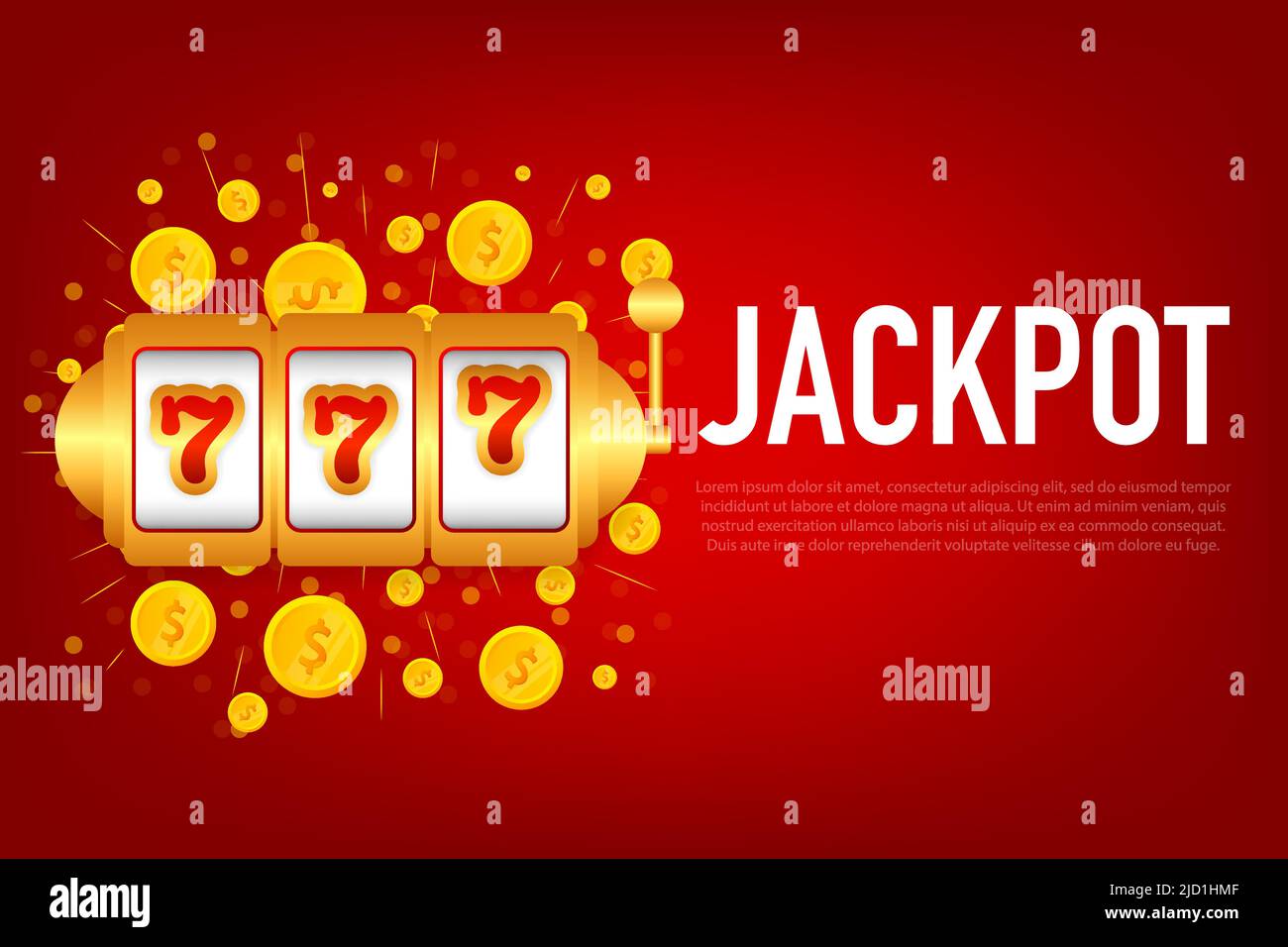 Flat banner with 777 jackpot for concept design. 777 big win concept ...