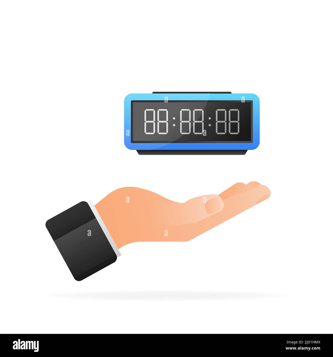 Flat digital clock illustration on white background. Phone icon set ...