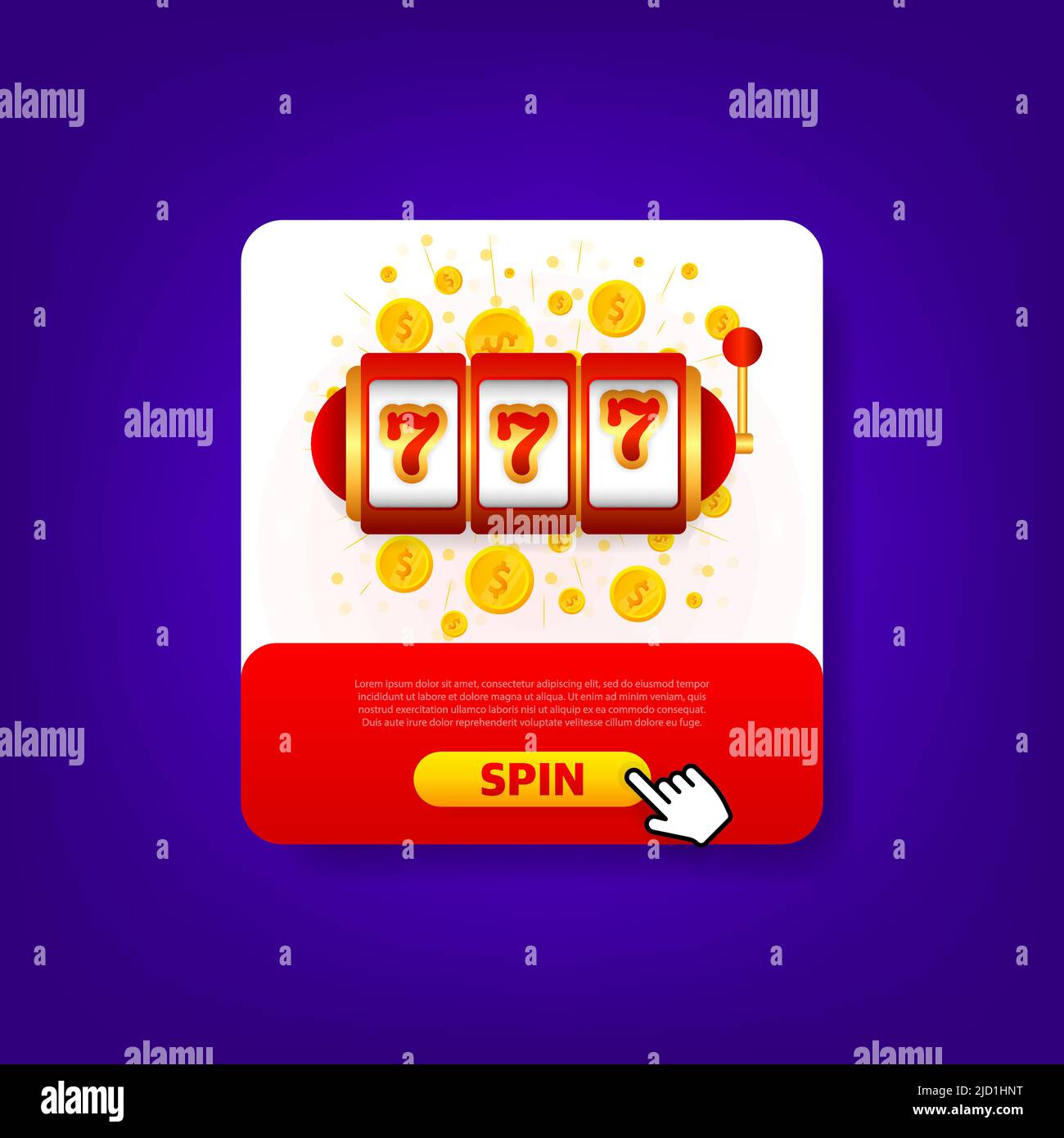 Flat banner with 777 jackpot for concept design. 777 big win concept ...