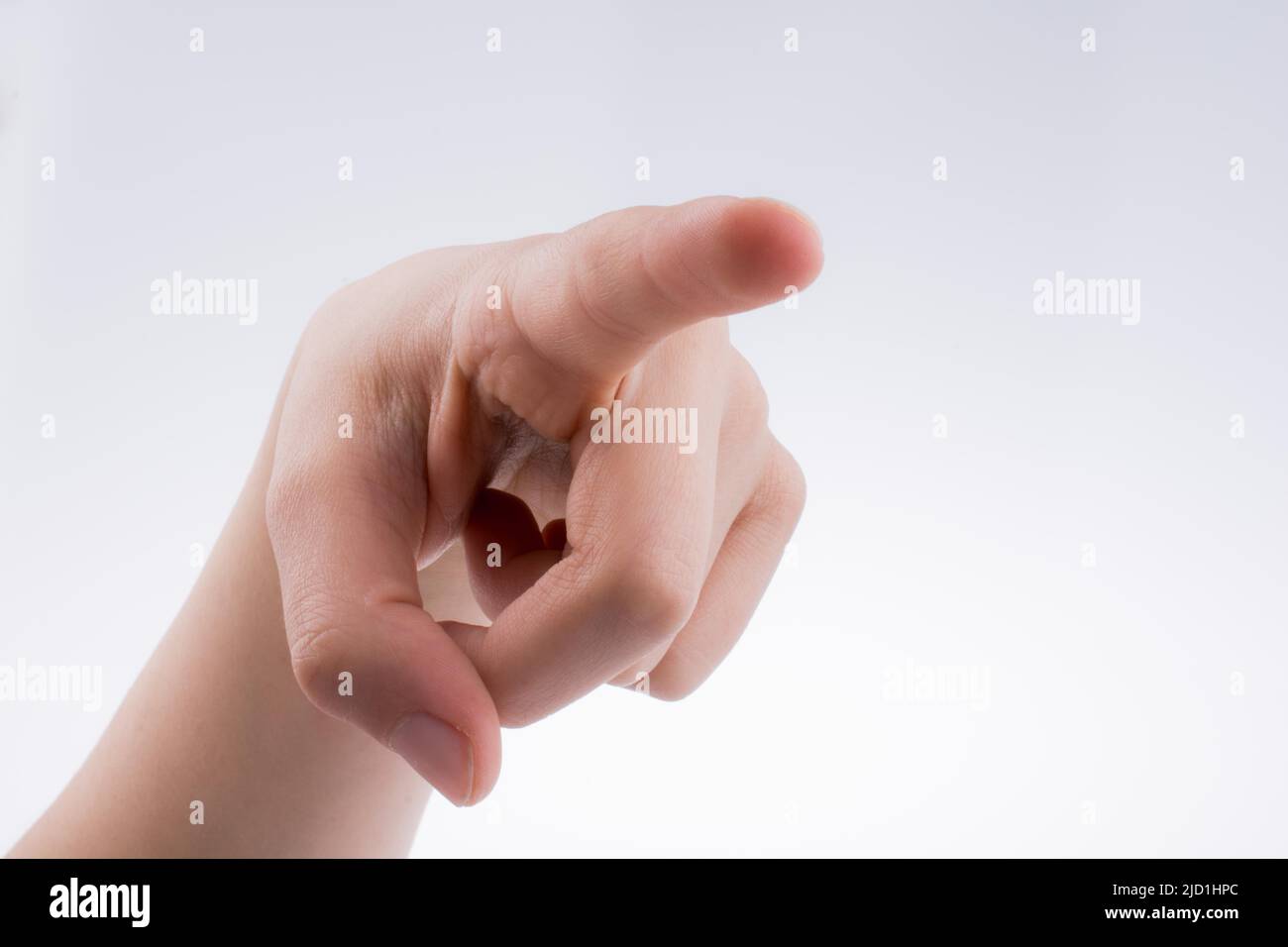 Human hand pointing on a white background Stock Photo - Alamy