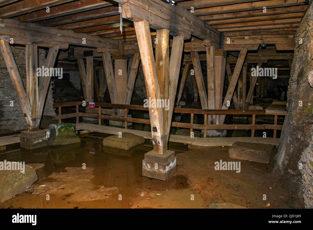 Substructure arena cellar of historic Roman amphitheatre of Trier ...