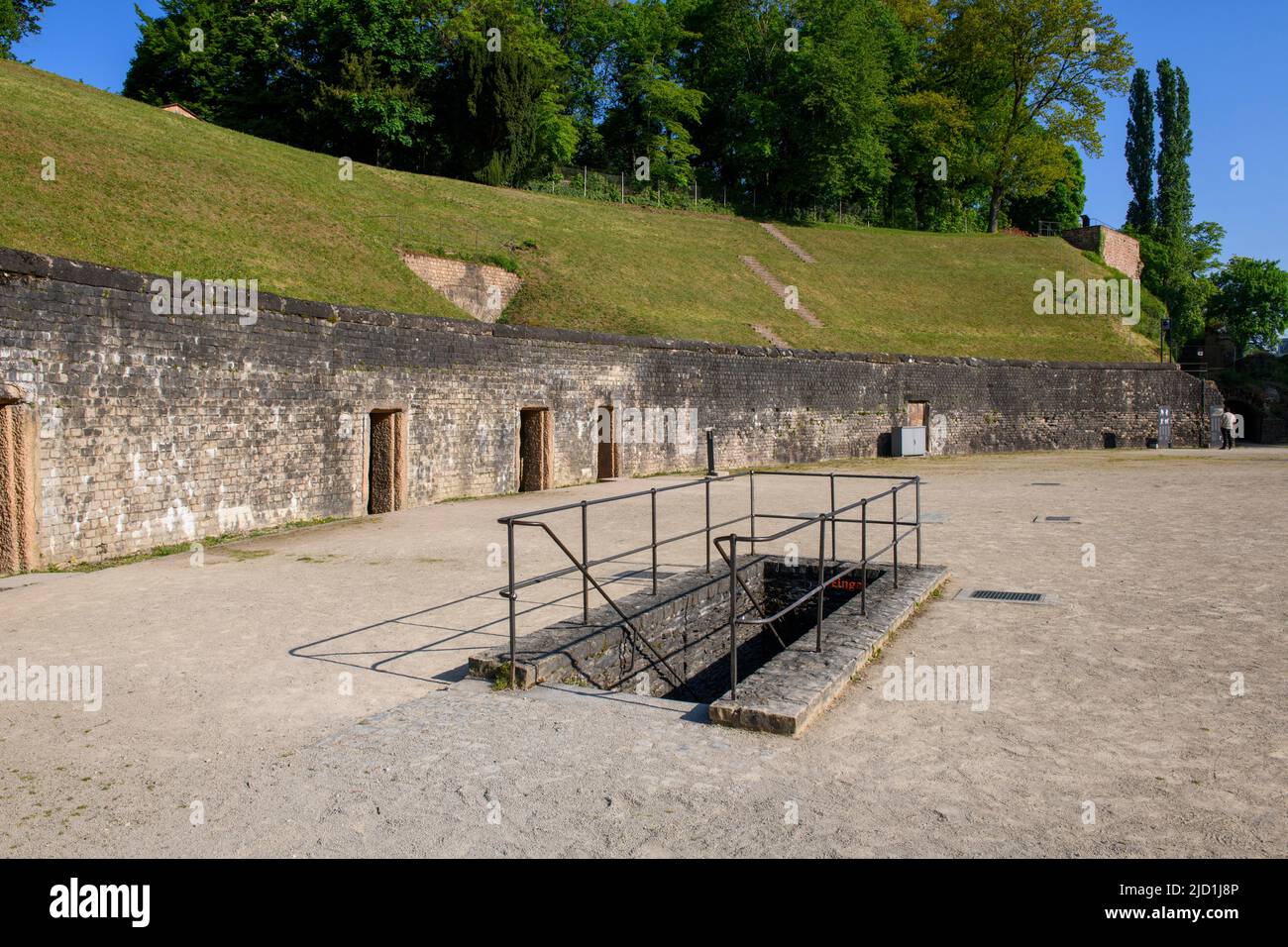 Entrance stairs to basement cellar Arenakeller of historic Roman ...