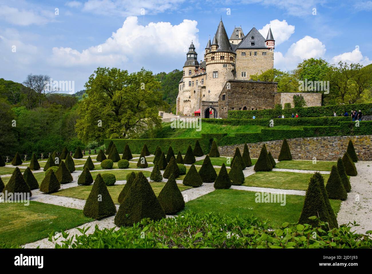 Summer view of double castle Buerresheim Castle with Trier Castle from ...