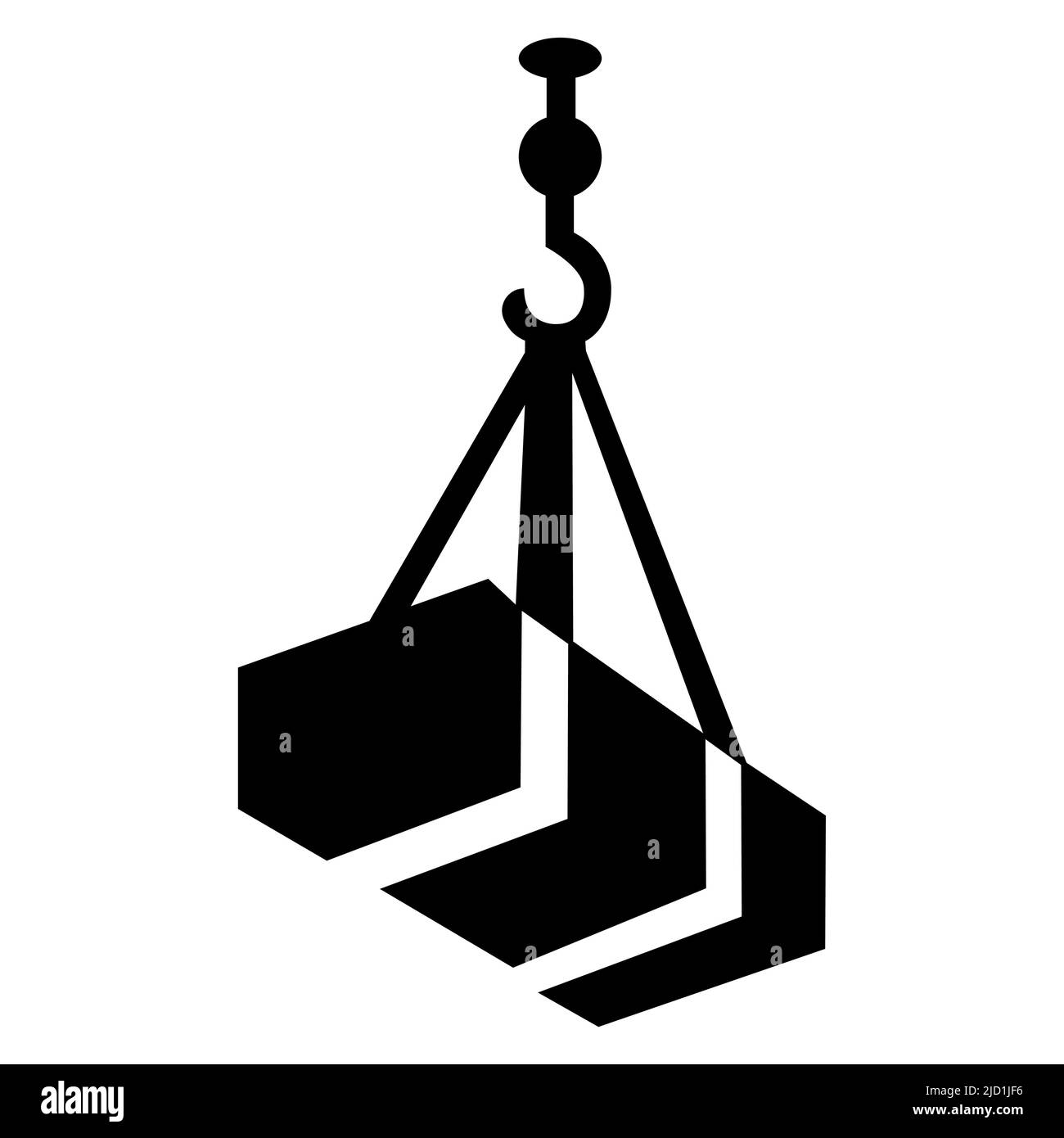 Beware Overhead Load Symbol Isolate On White Background Stock Vector ...