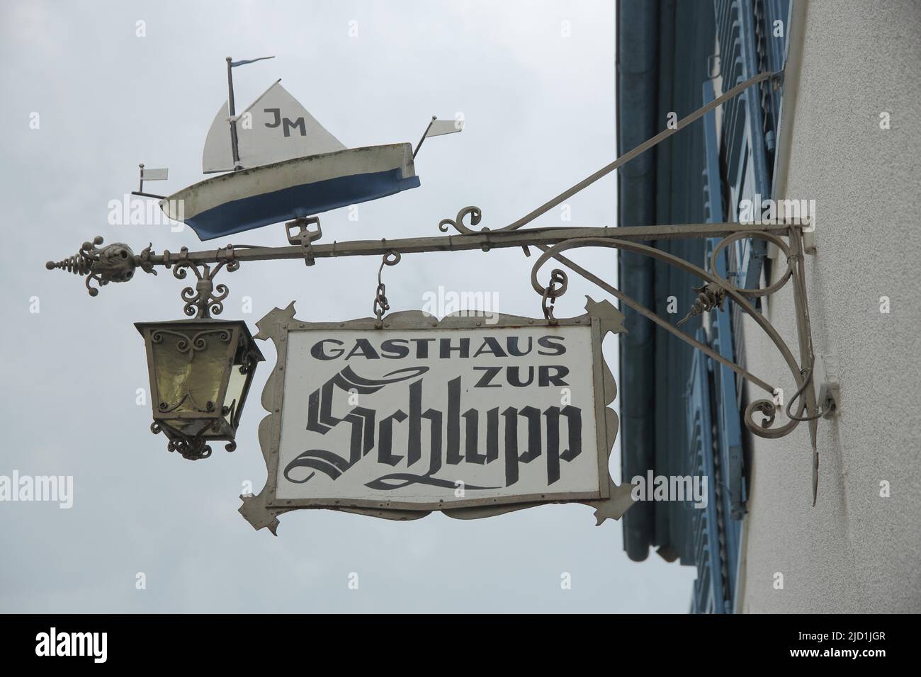 Nose sign with sailing boat and lantern from the Gasthaus Zur Schlupp ...