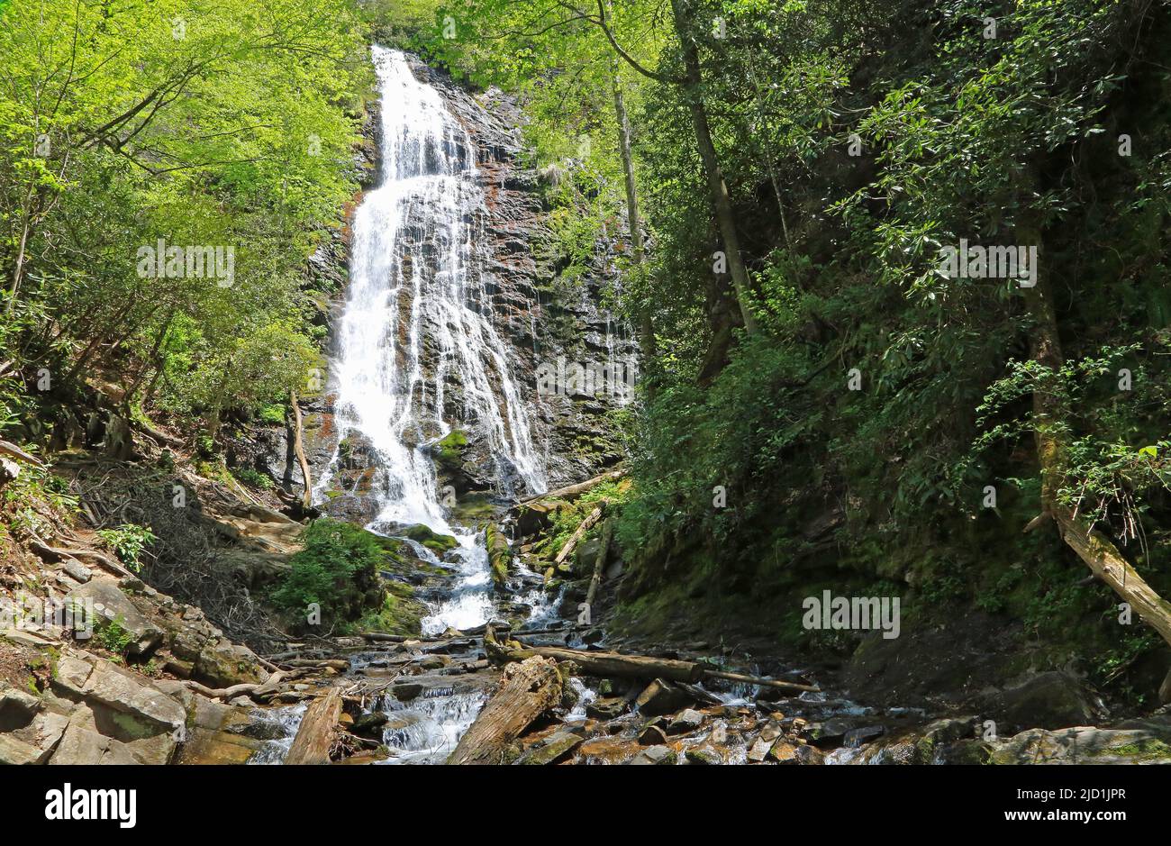 View at Mingo Falls, North Carolina Stock Photo - Alamy