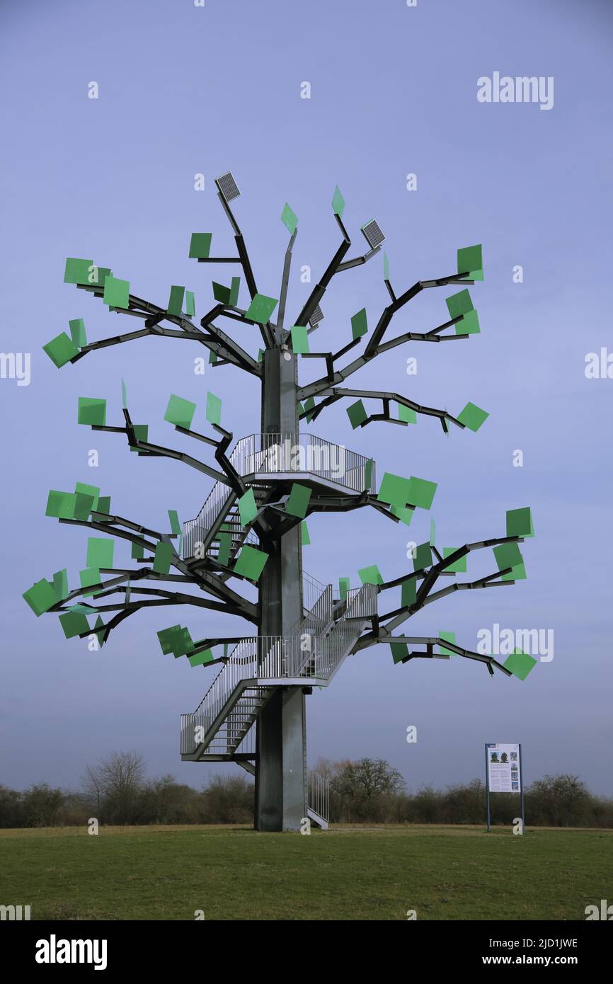 Iron Tree artwork in the RhineMain Regional Park in Floersheim, Taunus ...