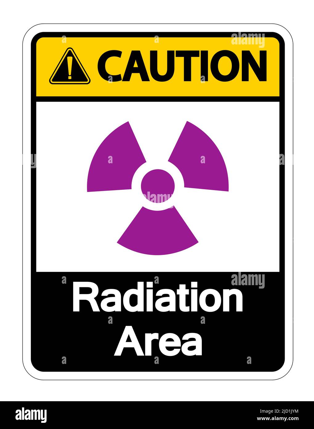 Caution Radiation Area Symbol Sign on white background,Vector ...