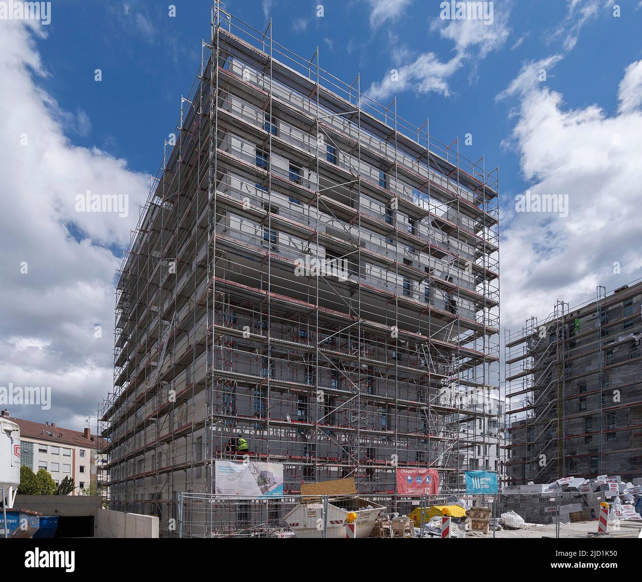 Construction of a high-rise apartment building, Nuremberg, Middle ...