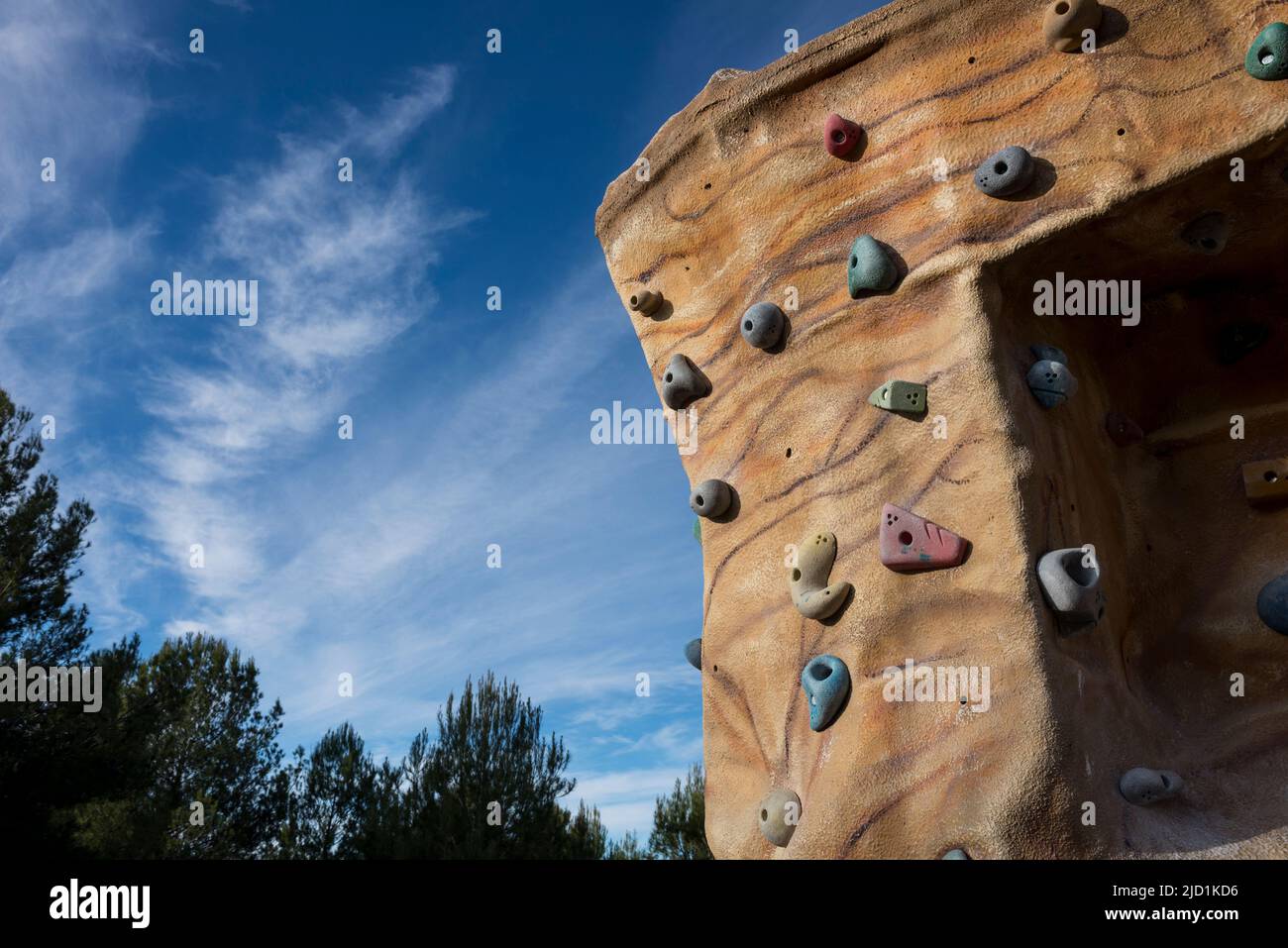 Climbing gym outdoor rock climbing wall pattern Stock Photo - Alamy