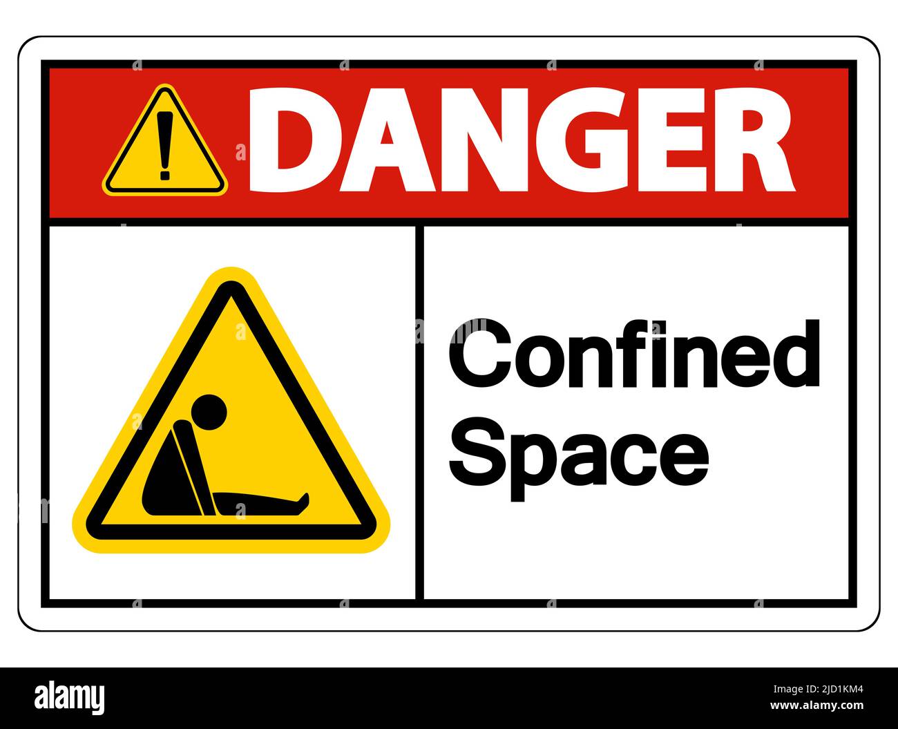Caution Confined Space Symbol Sign Isolated On White Background Stock ...