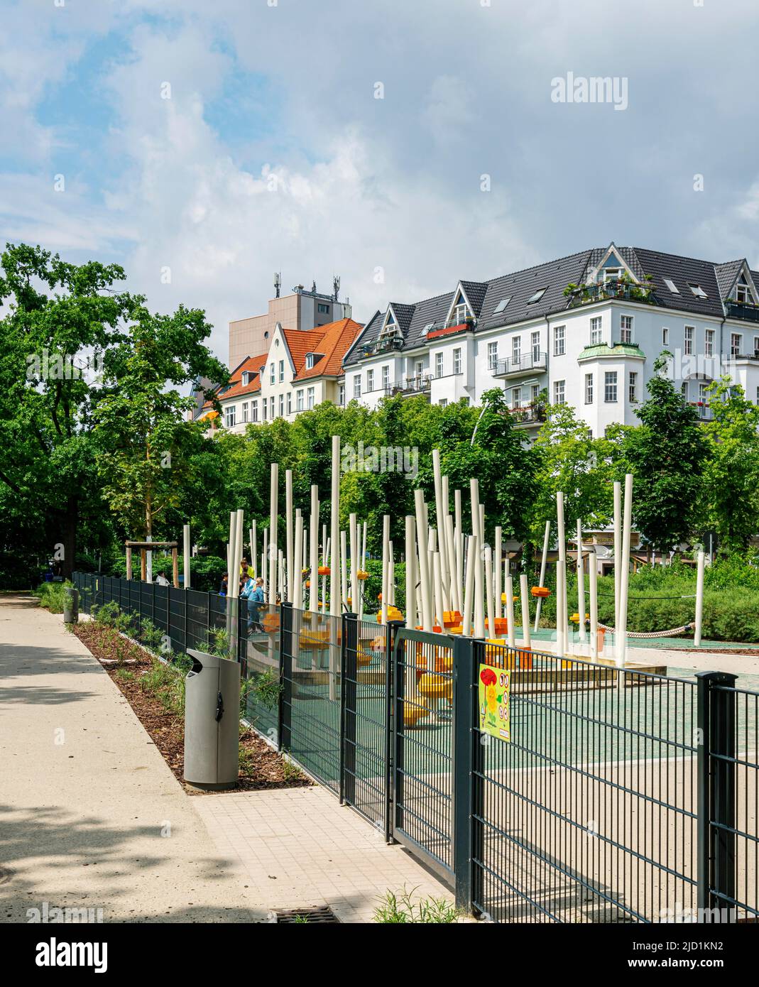 Modern children's playground at Olivaer Platz, Charlottenburg ...