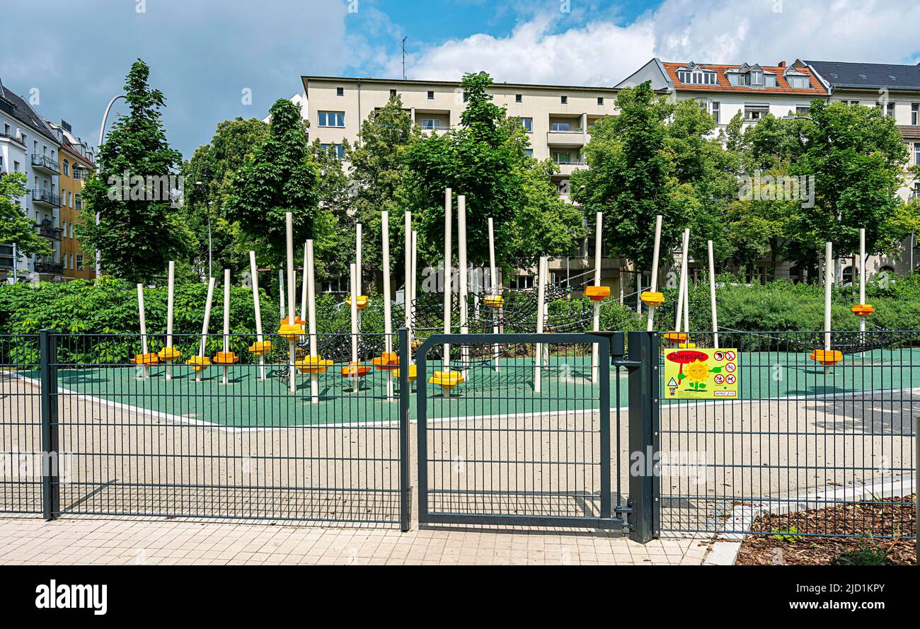 Modern children's playground at Olivaer Platz, Charlottenburg ...