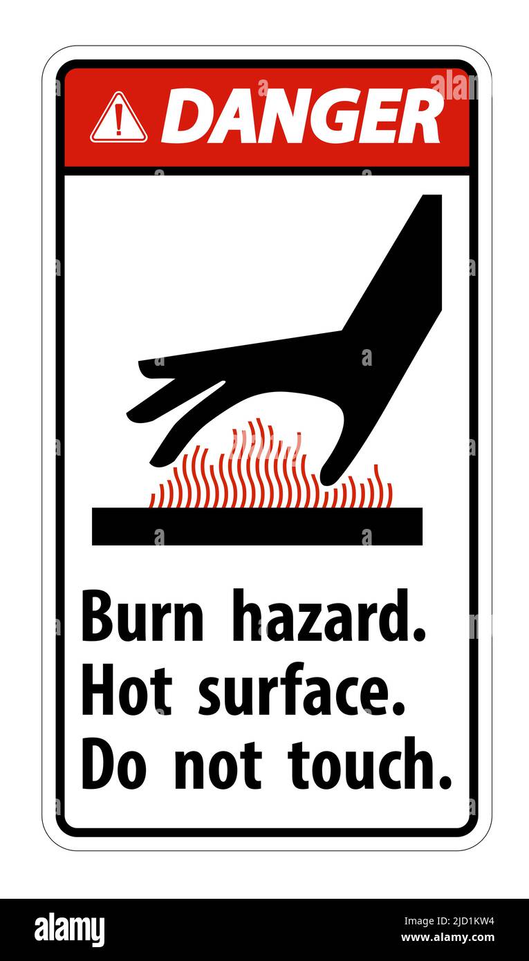 Danger Burn hazard,Hot surface,Do not touch Symbol Sign Isolate on ...