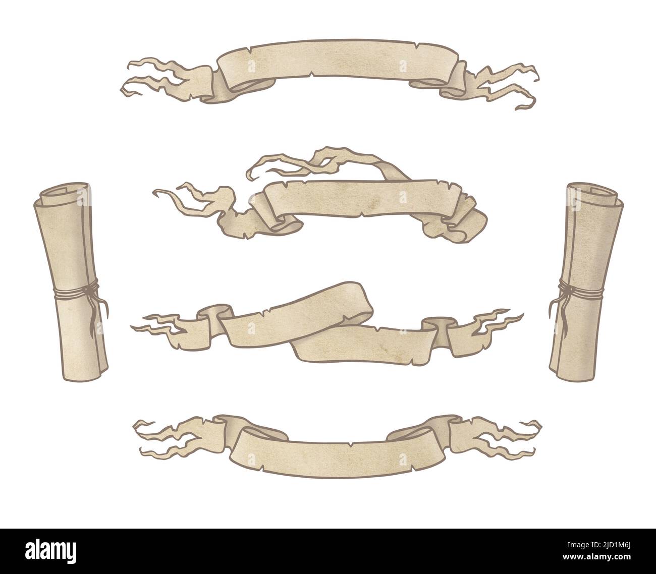 Ancient scrolls, banner, free space for text, illustration for design ...