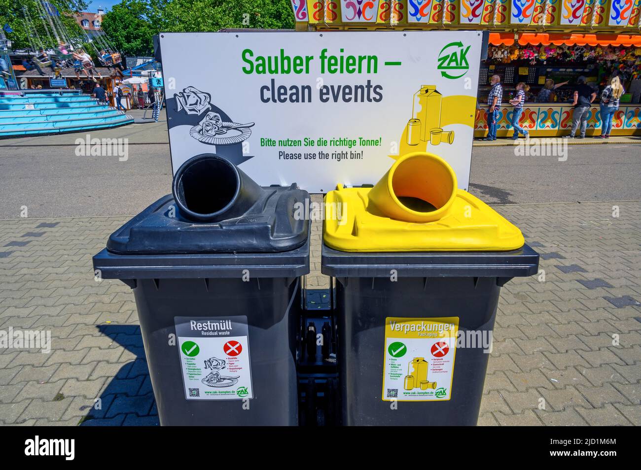 Ascension Day market, fair, waste separation, waste bins, Kempten ...