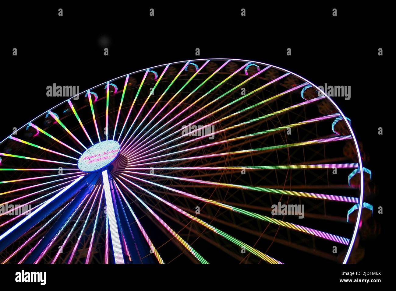 Ride, rotating coloured, at night, Oktoberfest, Munich, Bavaria Stock ...