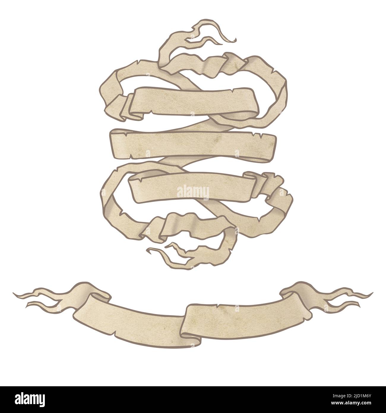 Ancient scrolls, banner, free space for text, illustration for design ...