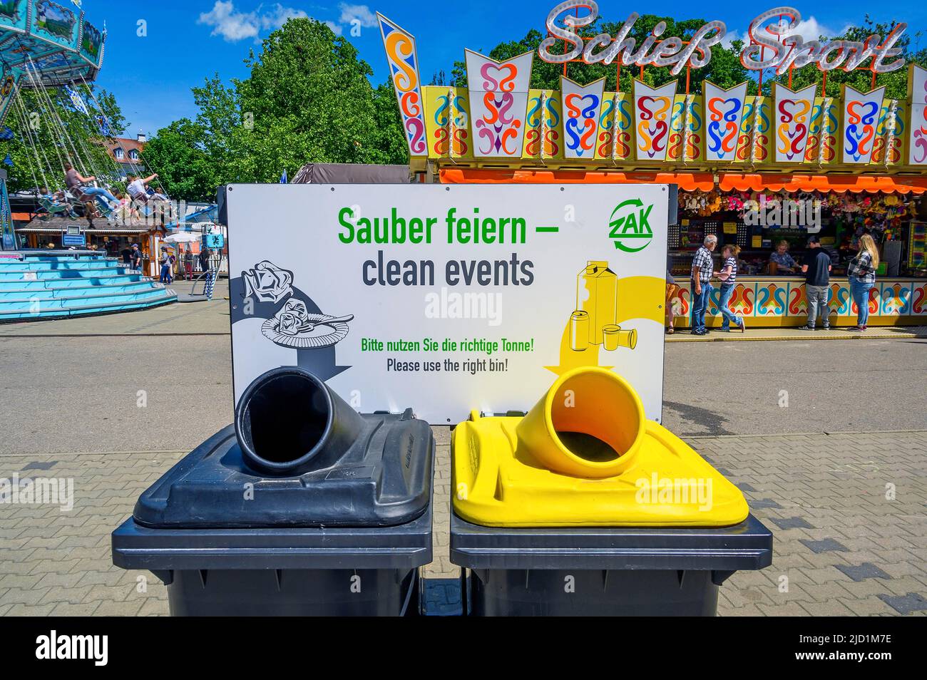Ascension Day market, fair, waste separation, waste bins, Kempten ...