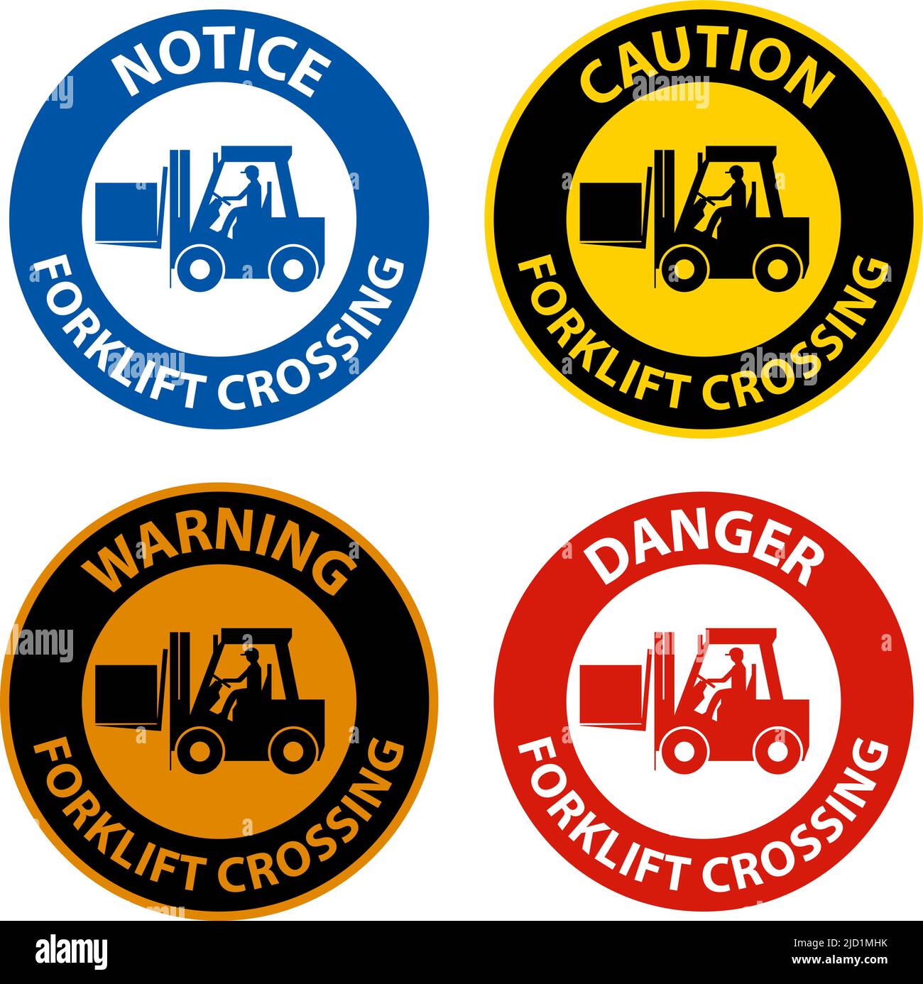 Forklift Crossing Sign On White Background Stock Vector Image & Art - Alamy