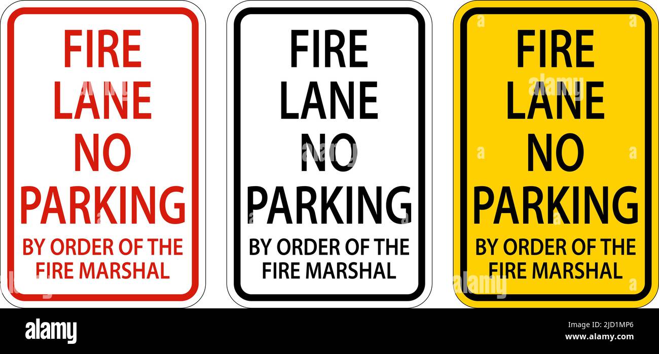 Fire Lane No Parking Sign On White Background Stock Vector Image & Art ...