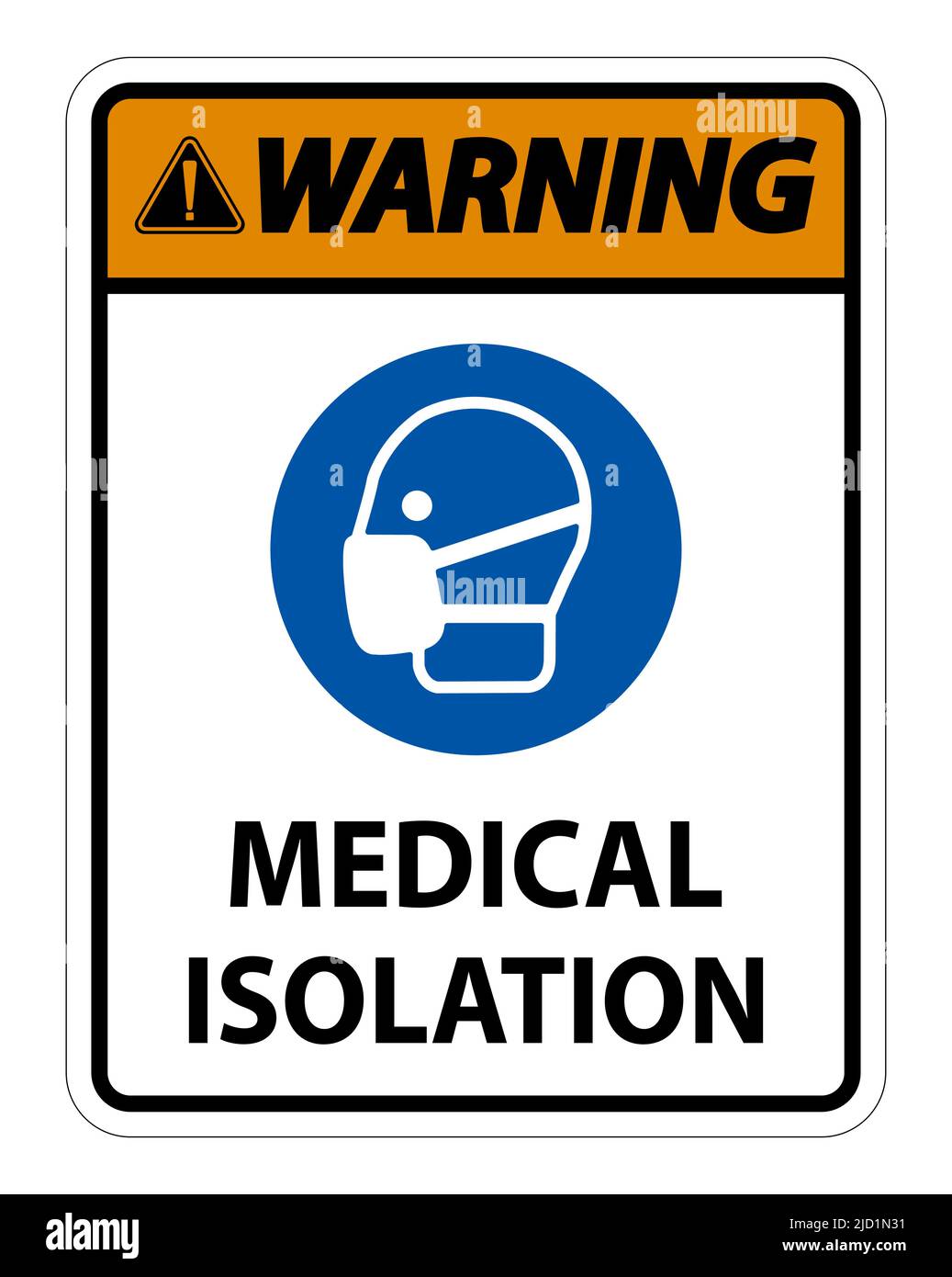 Warning Medical Isolation Sign Isolate On White Background,Vector ...