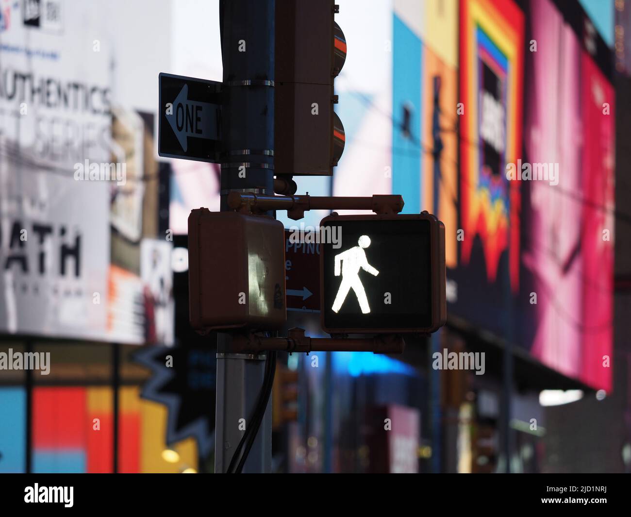 Image of a pedestrian traffic light near Times Square Stock Photo - Alamy