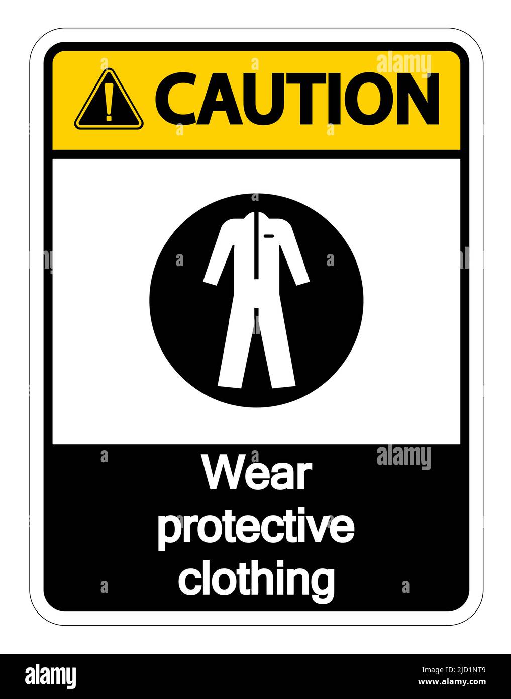 Caution Wear protective clothing sign on white background,vector ...