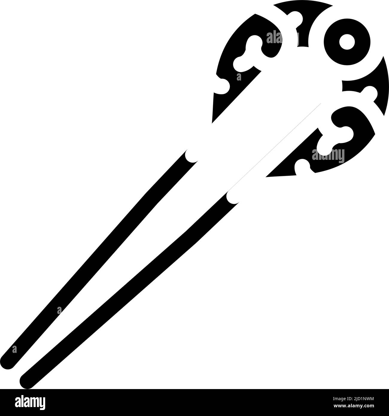 metallic hair pin glyph icon vector illustration Stock Vector Image ...