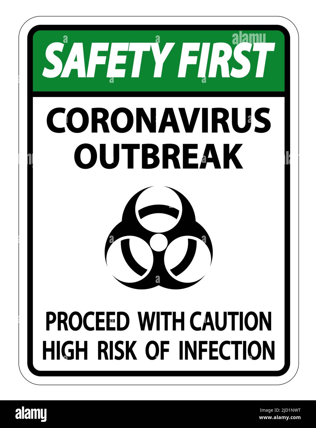 Safety First Coronavirus Outbreak Sign Isolate On White Background ...