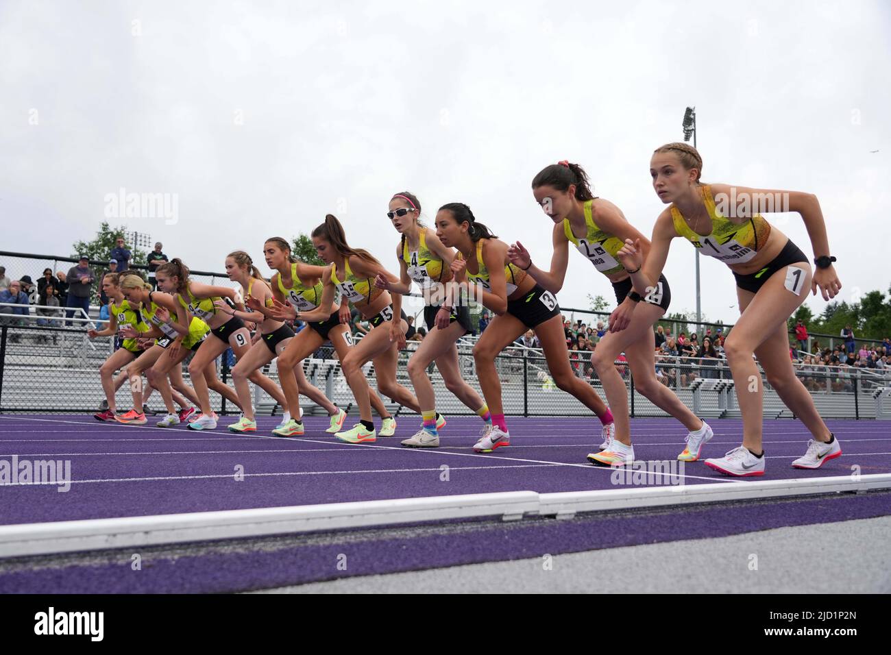 The start of the girls two miles during the Brooks PR Invitational high ...