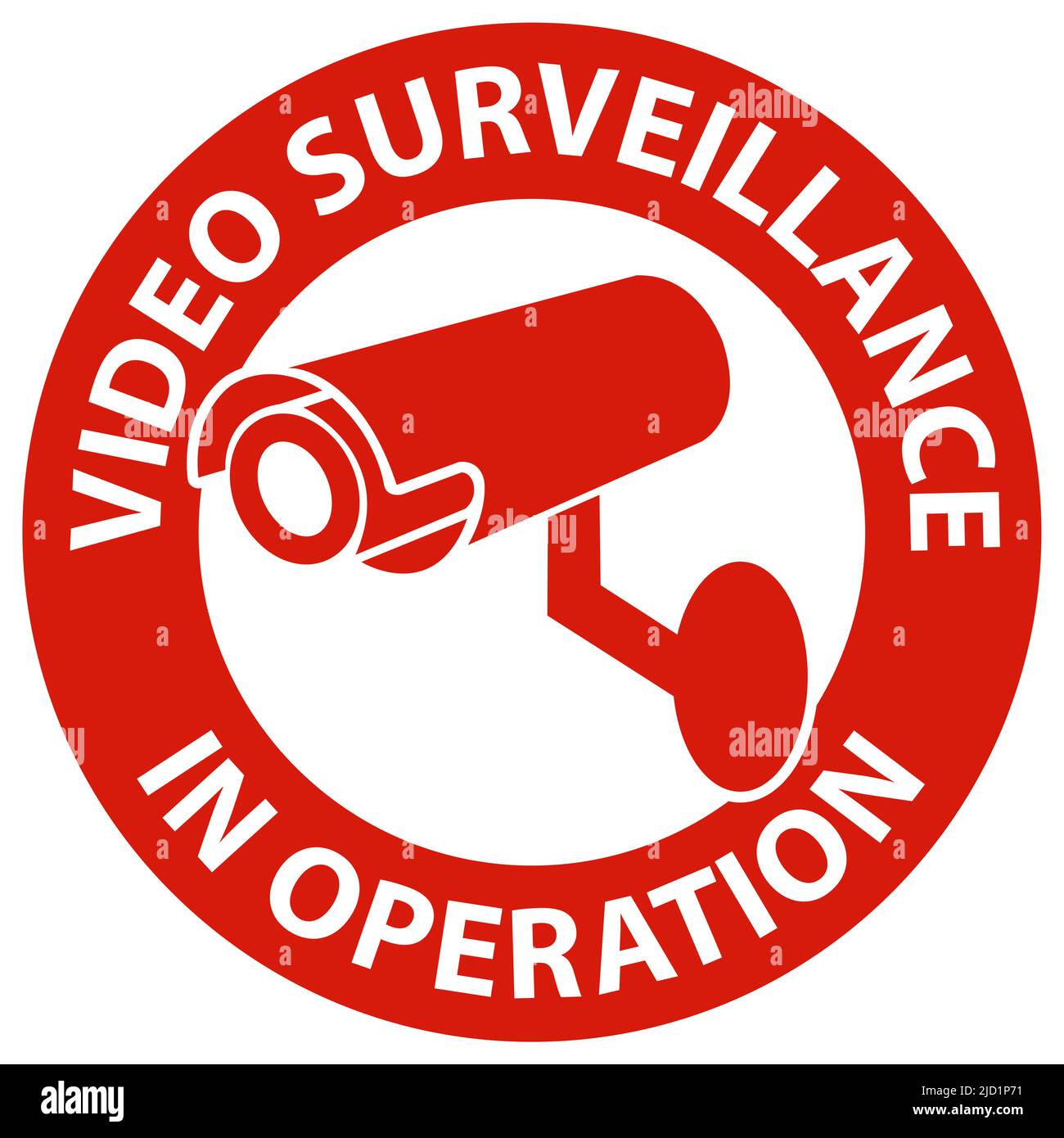 Danger Video Surveillance In Operation Sign White Background Stock ...
