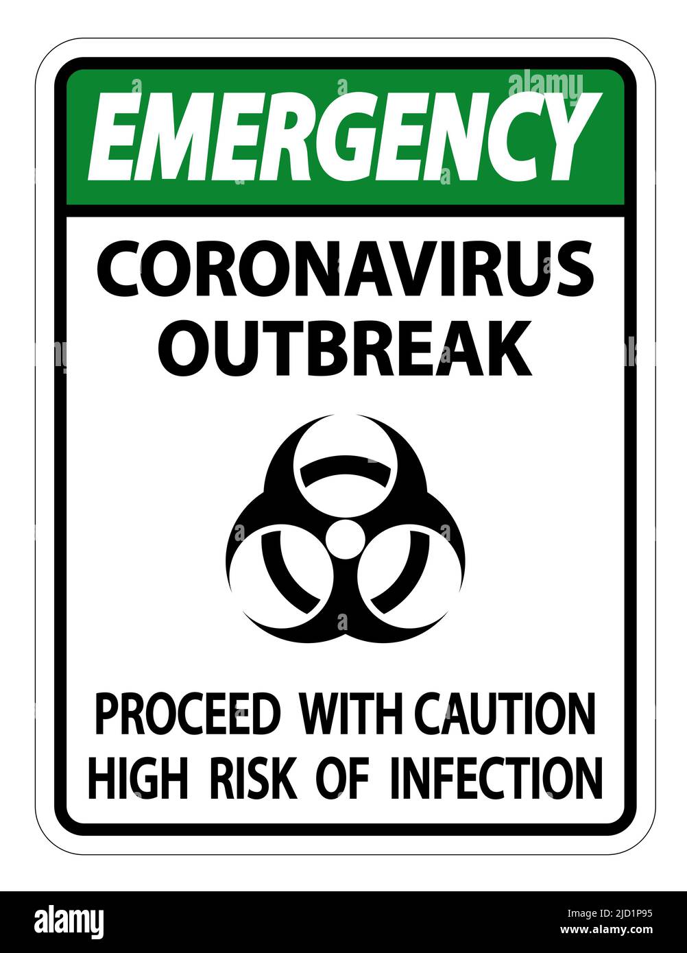 Emergency Coronavirus Outbreak Sign Isolate On White Background,Vector ...