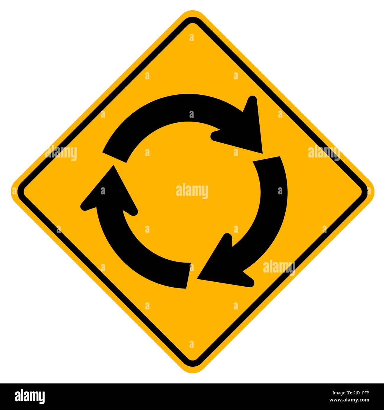 Warning signs Roundabout ahead on white background Stock Vector Image ...