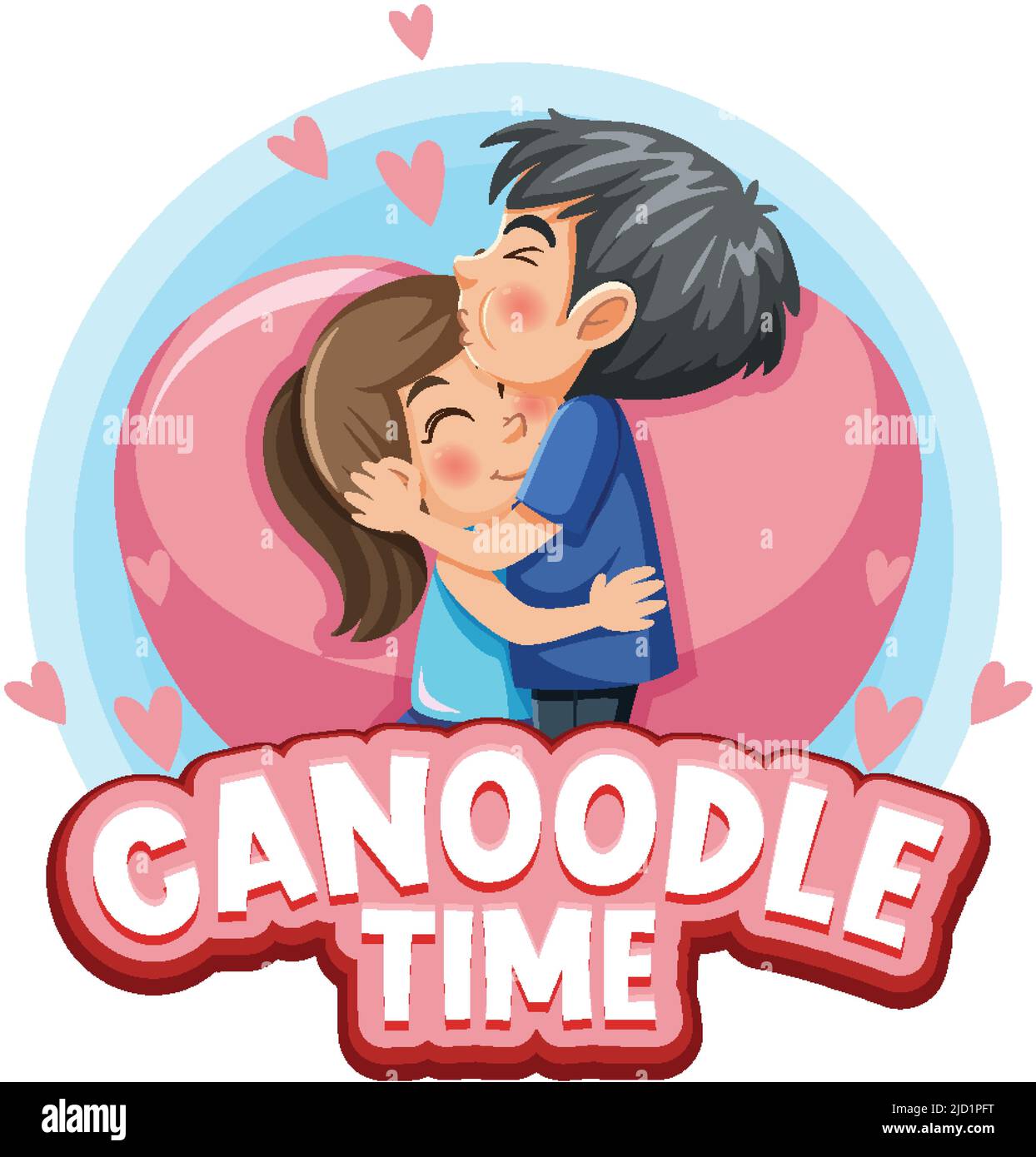 An couple in love cartoon character with word expression illustration ...