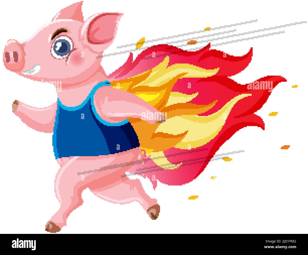 Cartoon pig running with fire illustration Stock Vector Image & Art - Alamy