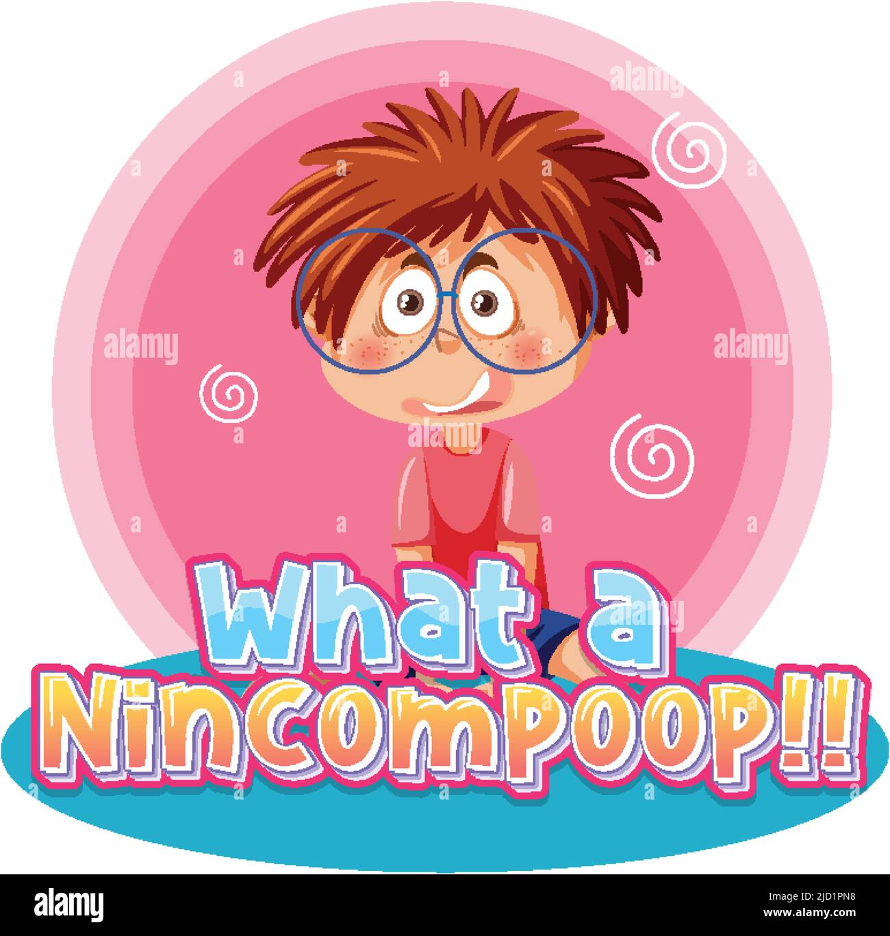 What a nincompoop word text with cartoon character illustration Stock ...