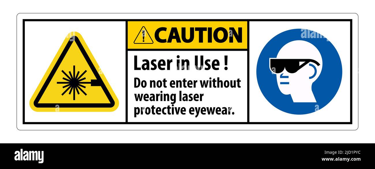 Caution Warning PPE Safety Label,Laser In Use Do Not Enter Without ...