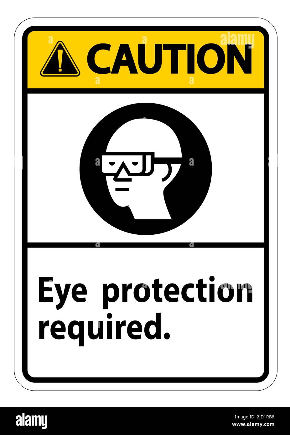 Caution Sign Eye Protection Required Symbol Isolate on White Background ...