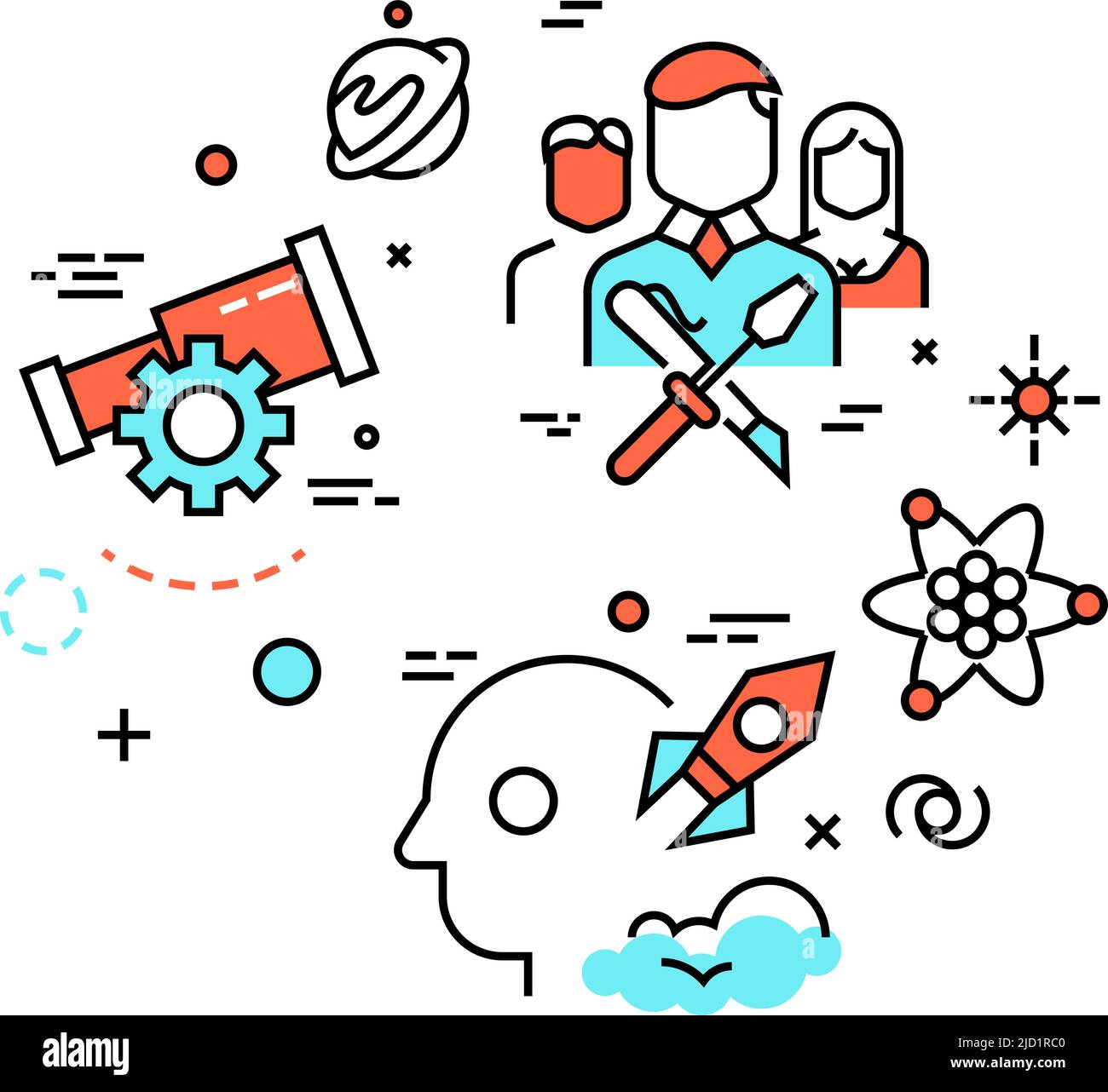 Science education concept. Creative student mind ideas Stock Vector ...